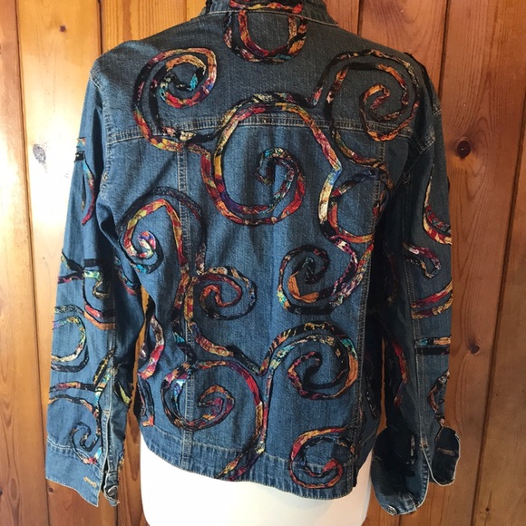 Chico's | Jackets & Coats | Chicos Embellished Denim Jean Jacket | Poshmark